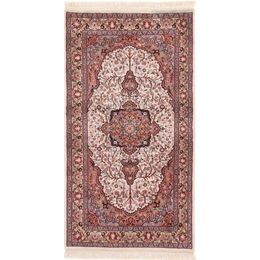 Nain Trading Orientteppich Indo Keshan 90x162 Handgeknüpfter Orientteppich, rechteckig, Höhe: 12 mm, lila