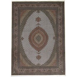 Nain Trading Orientteppich Täbriz Mahi 50Raj 253x351 Handgeknüpfter Orientteppich, rechteckig, Höhe: 7 mm, braun|grau