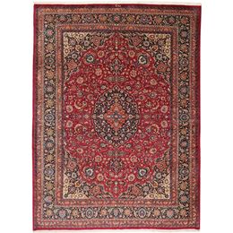 Nain Trading Orientteppich Maschad 299x399 Handgeknüpfter Orientteppich / Perserteppich, rechteckig, Höhe: 12 mm, rot