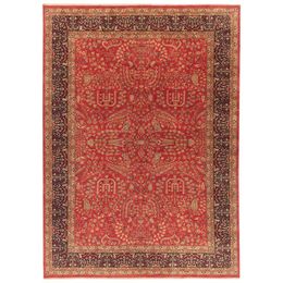 Nain Trading Orientteppich Indo Täbriz Royal 201x279 Handgeknüpfter Orientteppich, rechteckig, Höhe: 12 mm, rot