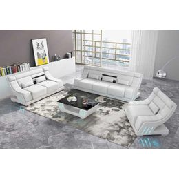 JVmoebel Wohnzimmer-Set Luxus Modern Komplette Couchgarnitur Kunstleder Sofa 321