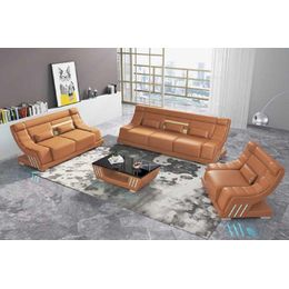 JVmoebel Wohnzimmer-Set Luxus Modern Komplette Couchgarnitur Kunstleder Sofa 321