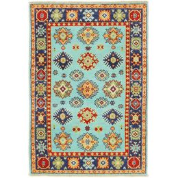 Nain Trading Orientteppich Kazak 84x121 Handgeknüpfter Orientteppich, rechteckig, Höhe: 5 mm, blau