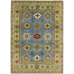 Nain Trading Orientteppich Kazak 152x211 Handgeknüpfter Orientteppich, rechteckig, Höhe: 5 mm, grün