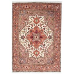 Nain Trading Orientteppich Täbriz 50Raj 161x206 Handgeknüpfter Orientteppich / Perserteppich, rechteckig, Höhe: 7 mm, rot