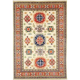 Nain Trading Orientteppich Kazak 205x302 Handgeknüpfter Orientteppich, rechteckig, Höhe: 5 mm, beige|rot