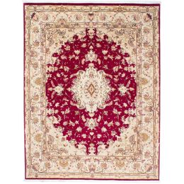 Nain Trading Orientteppich Täbriz 50Raj 146x194 Handgeknüpfter Orientteppich / Perserteppich, rechteckig, Höhe: 7 mm, beige|rot