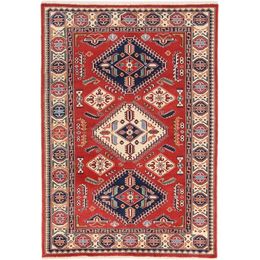 Nain Trading Orientteppich Super Kazak 126x179 Handgeknüpfter Orientteppich, rechteckig, Höhe: 5 mm, rot