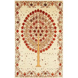 Nain Trading Orientteppich Gabbeh Loribaft 150x240 Handgeknüpfter Moderner Orientteppich, rechteckig, Höhe: 12 mm, beige|rot