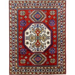 Nain Trading Orientteppich Super Kazak 199x262 Handgeknüpfter Orientteppich, rechteckig, Höhe: 5 mm, rot