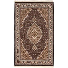 Nain Trading Orientteppich Indo Täbriz 112x182 Handgeknüpfter Orientteppich, rechteckig, Höhe: 12 mm, braun
