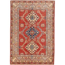 Nain Trading Orientteppich Super Kazak 145x209 Handgeknüpfter Orientteppich, rechteckig, Höhe: 5 mm, rot