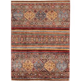 Nain Trading Orientteppich Arijana Shaal 147x197 Handgeknüpfter Orientteppich, rechteckig, Höhe: 5 mm, braun|rot