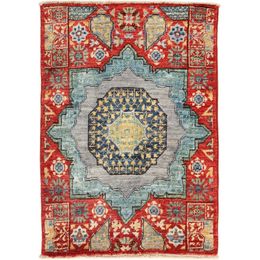 Nain Trading Orientteppich Ziegler Farahan 59x85 Handgeknüpfter Orientteppich, rechteckig, Höhe: 6 mm, rot