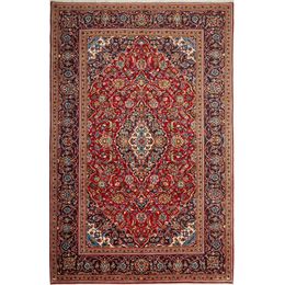 Nain Trading Orientteppich Keshan 197x300 Handgeknüpfter Orientteppich / Perserteppich, rechteckig, Höhe: 12 mm, braun|rot