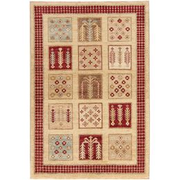 Nain Trading Orientteppich Ziegler Farahan 98x148 Handgeknüpfter Orientteppich, rechteckig, Höhe: 6 mm, beige|rot