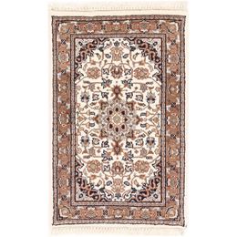 Nain Trading Orientteppich Indo Täbriz 59x91 Handgeknüpfter Orientteppich, rechteckig, Höhe: 12 mm, beige