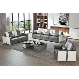 JVmoebel Wohnzimmer-Set Komplette Sofa Sofagarnitur Luxus Couchgarnitur Kunstleder 321