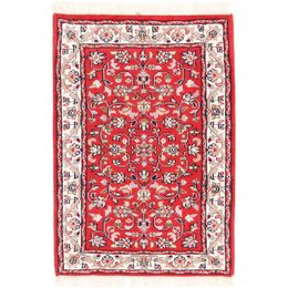 Nain Trading Orientteppich Indo Täbriz 59x89 Handgeknüpfter Orientteppich, rechteckig, Höhe: 12 mm, rot