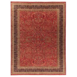 Nain Trading Orientteppich Indo Täbriz Royal 299x399 Handgeknüpfter Orientteppich, rechteckig, Höhe: 12 mm, rot