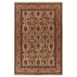 Nain Trading Orientteppich Indo Täbriz Royal 169x260 Handgeknüpfter Orientteppich, rechteckig, Höhe: 12 mm, braun