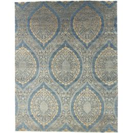 Nain Trading Designteppich Sindhi 240x306 Handgeknüpfter Moderner Orientteppich / Designteppich, rechteckig, Höhe: 12 mm, grau