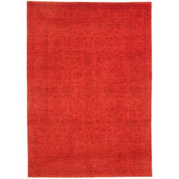 Nain Trading Designteppich Mahra 242x343 Handgeknüpfter Moderner Orientteppich / Designteppich, rechteckig, Höhe: 6 mm, rot