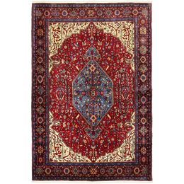 Nain Trading Orientteppich Bidjar 134x202 Handgeknüpfter Orientteppich / Perserteppich, rechteckig, Höhe: 15 mm, rot