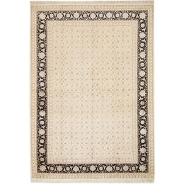 Nain Trading Orientteppich Indo Täbriz 169x243 Handgeknüpfter Orientteppich, rechteckig, Höhe: 12 mm, beige