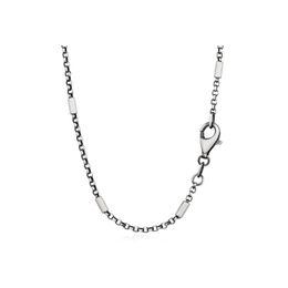NKlaus Silberkette 45cm Erbskette 925 Sterling Silber oxidiert Damen Halskette 1