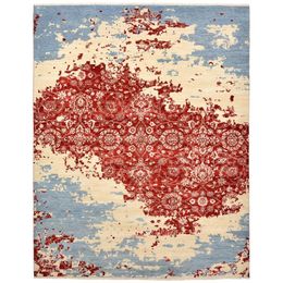 Nain Trading Designteppich Sadraa 246x305 Handgeknüpfter Moderner Orientteppich / Designteppich, rechteckig, Höhe: 12 mm, beige|rot