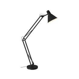 Brilliant Lampe Winston Standleuchte 1flg schwarz 1x A60, E27, 60W, geeignet für Normallampen (nicht enthalten) Mit Fußschalter / Kopf schwenkbar