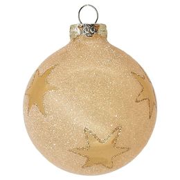 Schatzhauser Weihnachtsbaumkugel Sterne Sand gold halbtransparent Ø8cm (1 St)