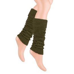 Lycille Beinstulpen 1 Paar Beinstulpen für Frauen aus Wolle mit Zopfmuster Overknees (1 Packung