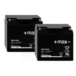 +maxx- 2x 12V 23Ah passend für 24V Rasenmäher RL2000 RL-2000 Bleiakkus