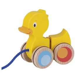 goki Nachziehspielzeug Ziehtier Ente mit "Hüftschwung" gelb Holzziehtier Nachziehtier
