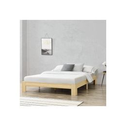 en.casa® en.casa Holzbett, Raisio Doppelbett 140x200 cm Holz