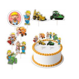 Festivalartikel Tortenstecker Bob der Baumeister Topper Set 8 Stk Geburstag Torten Deko Kuchen Junge