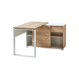 bümö bümö Schreibtisch Homy, mit Sideboard in Weiß-Eiche