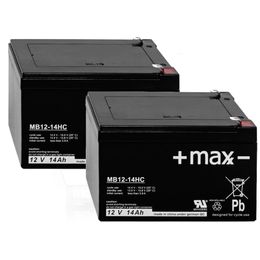 +maxx- 2x 12V 14Ah passend für Gazelle 500 W PR0000525 2200010 Bleiakkus