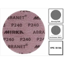 MIRKA Schleifscheibe ABRANET Schleifscheiben Grip 150mm P240 50 Stk. (5424105025)