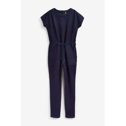 next Jumpsuit Kurzärmeliger Denim-Overall mit Bindegürtel (1-tlg)