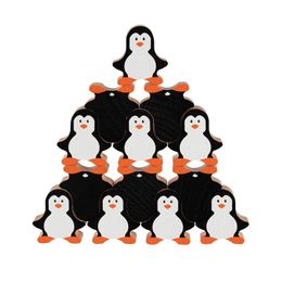 goki Stapelspiel PINGUINE 18-teilig in schwarz