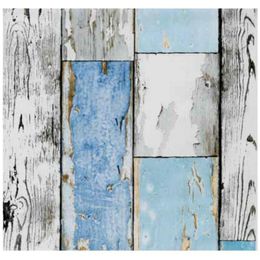 As4home - Klebefolie Holzdekor- Möbelfolie Holz Scrapwood blau 0.67 m x 15 m cm Designfolie