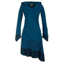 Vishes Jerseykleid Lagenlook Patchworkkleid mit Zipfelkapuze