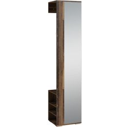 Flurgarderobe ben / Garderobe Old Wood mit Spiegel / Spiegelschrank für den Flur mit Kleiderstange und Ablage / b 40, h 184, t 35 cm - ByLiving