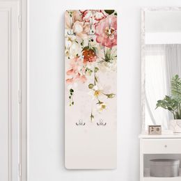 Wandgarderobe Rankende Blumen Aquarell Vintage