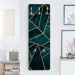 Wandgarderobe Dunkles Türkis mit Gold
