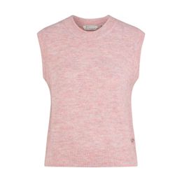 Tom Tailor Denim Damen Strickpullunder, rosa, Logo Print, Gr. L