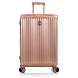 Heys Hartschalen-Trolley Luxe, in verschiedenen Größen und Farben, 4 Rollen, Hartschalen-Koffer Koffer mittel groß TSA Schloss Volumenerweiterung, goldfarben